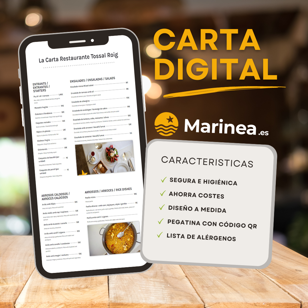 Menu/Restaurant Menu + QR Stickers - Marinea